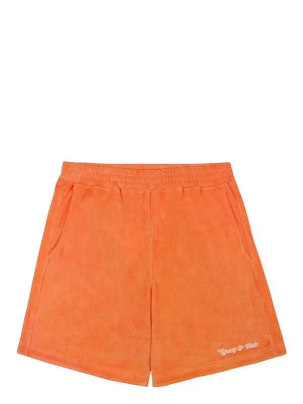 SPORTY & RICH Ny Tennis Club Straight-leg Shorts - Orange