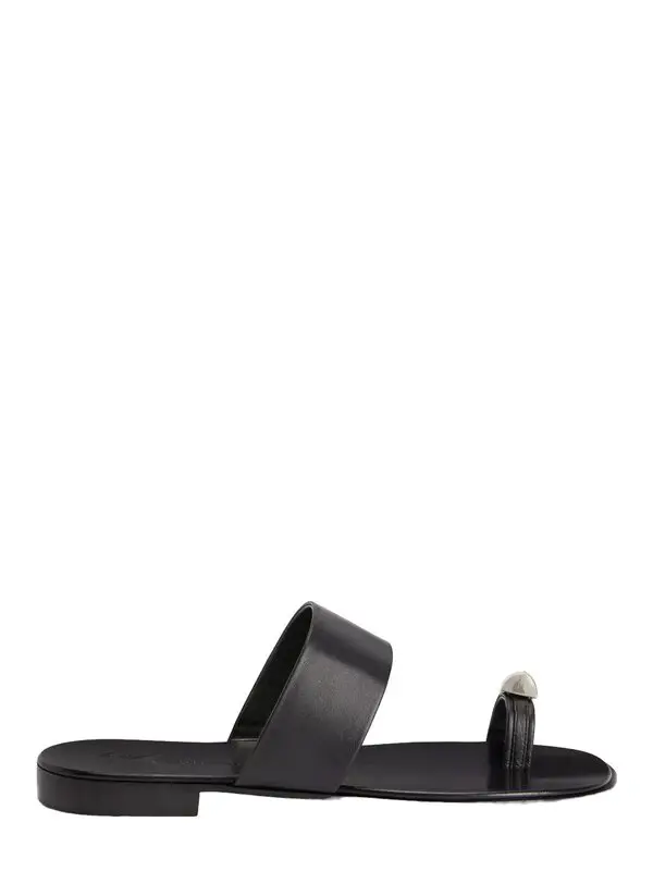 GIUSEPPE ZANOTTI Norbert Leather Toe-loop Sandals - Black