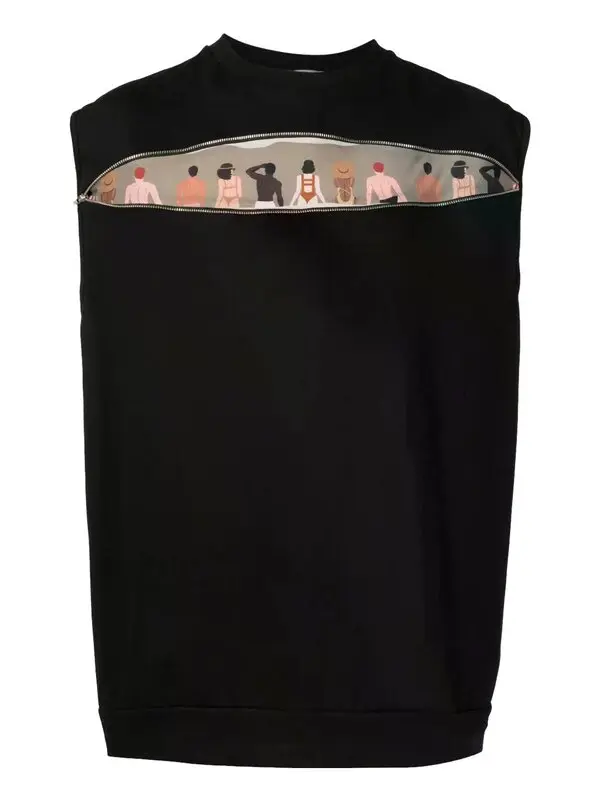 AMIR SLAMA Graphic-print Tank Top - Black