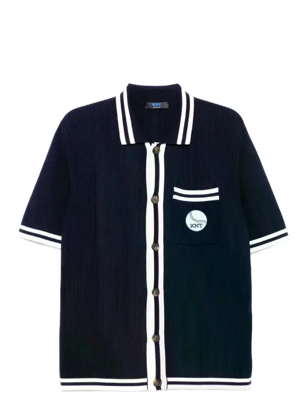 Kiton Logo-patch Shirt - Blue