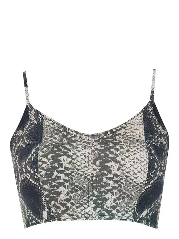 AMIR SLAMA Printed Cropped Top - Brown