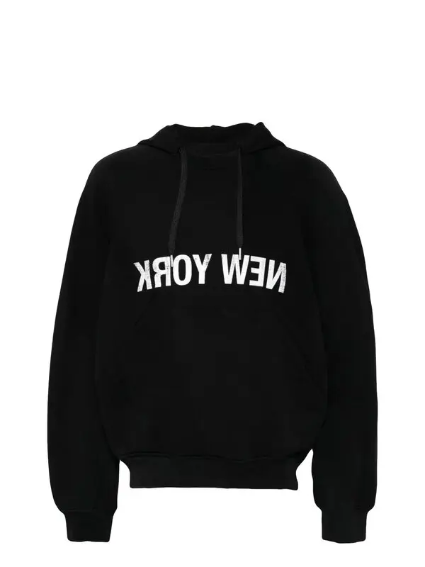 Helmut Lang Logo-print Hoodie - Black