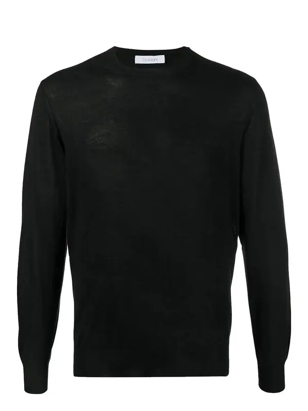 CRUCIANI Crew Neck Knit Jumper - Black