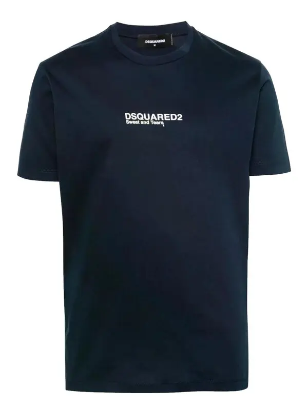 Dsquared2 Camouflage Logo-print T-shirt - Blue