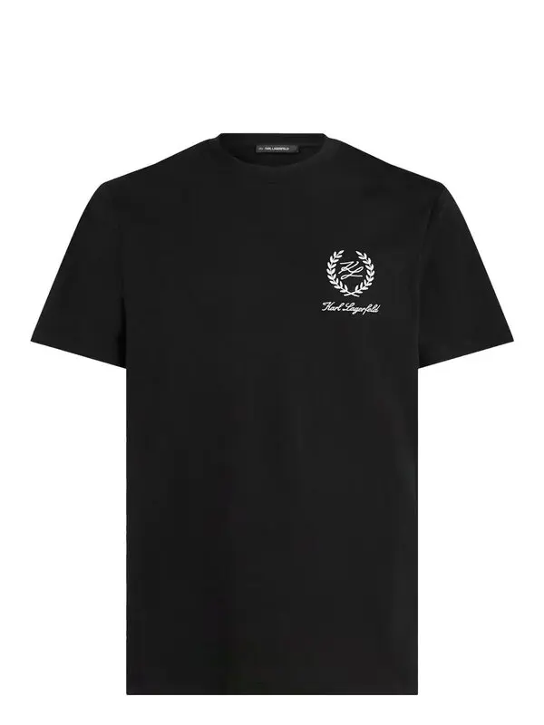 Karl Lagerfeld Embroidered-logo T-shirt - Black