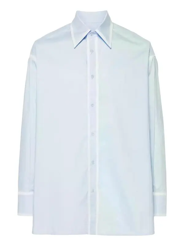 MAISON MARGIELA Distressed Cotton Shirt - Blue