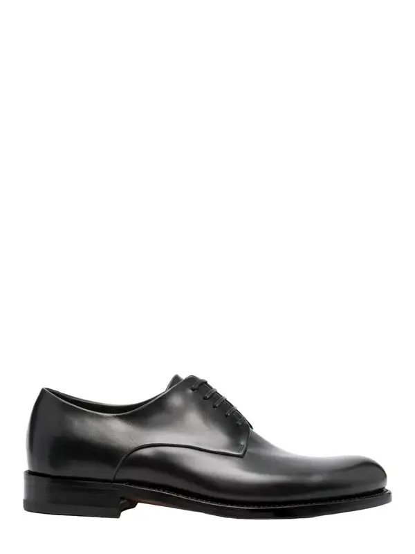 FERRAGAMO Lace-up Leather Oxford Shoes - Black