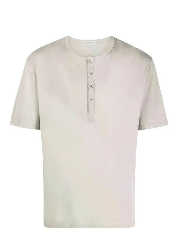 TEN C Cotton Henley T-shirt - Neutrals