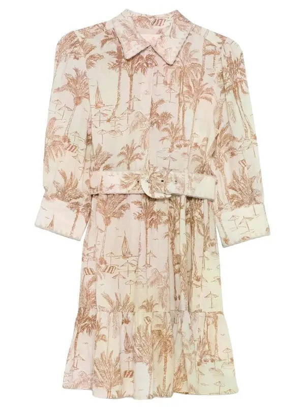 MC2 SAINT BARTH Linen Mini Dress - Neutrals