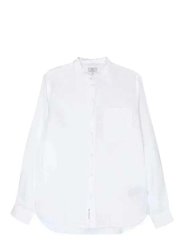 Woolrich Band-collar Linen Shirt - White