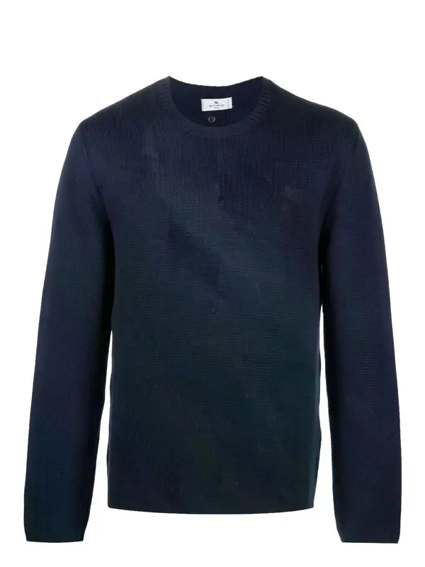 Etro Crew-neck Virgin Wool Pullover - Blue