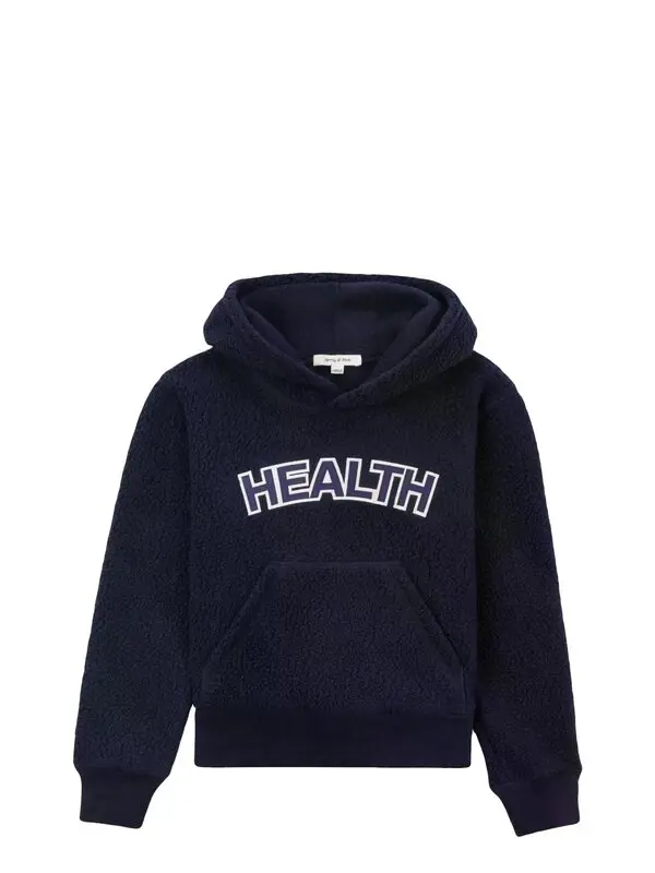 SPORTY & RICH Embroidered Fleece Hoodie - Blue