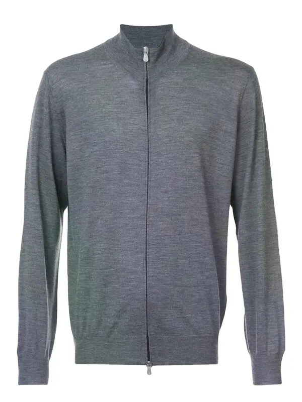 Brunello Cucinelli Zipped Cardigan - Grey