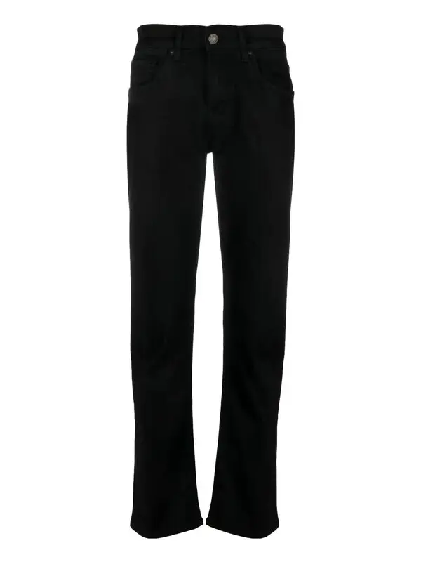 7 For All Mankind Mid-rise Slim-fit Jeans - Black