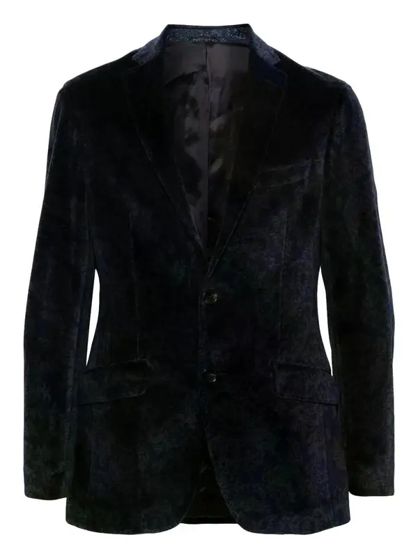 Etro Paisley-print Velvet Blazer - Blue