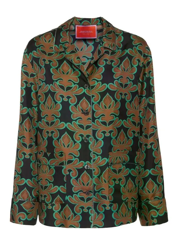 La DoubleJ Silk Camp Collar Shirt - Black