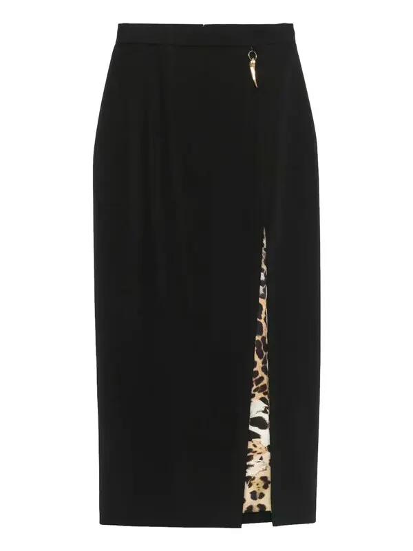 Roberto Cavalli Slit-detailed Midi Skirt - Black