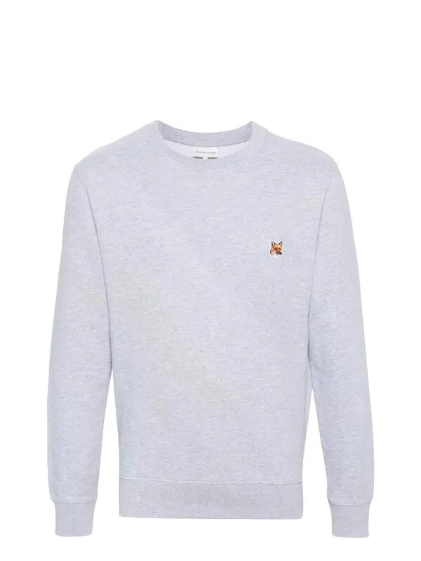 Maison Kitsuné Logo-appliqué Jersey Sweatshirt - Grey