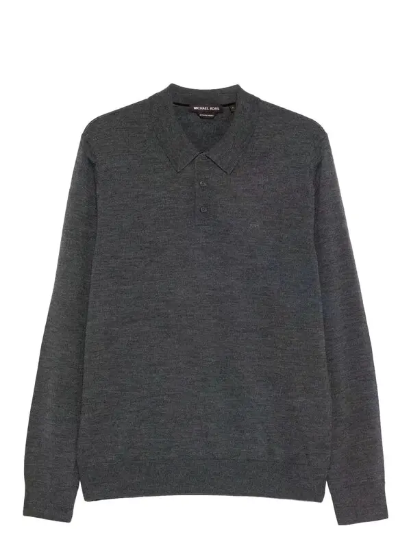Michael Kors Merino-wool Polo Shirt - Grey