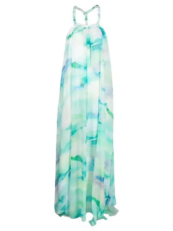 Patrizia Pepe Chiffon Maxi Dress - Blue