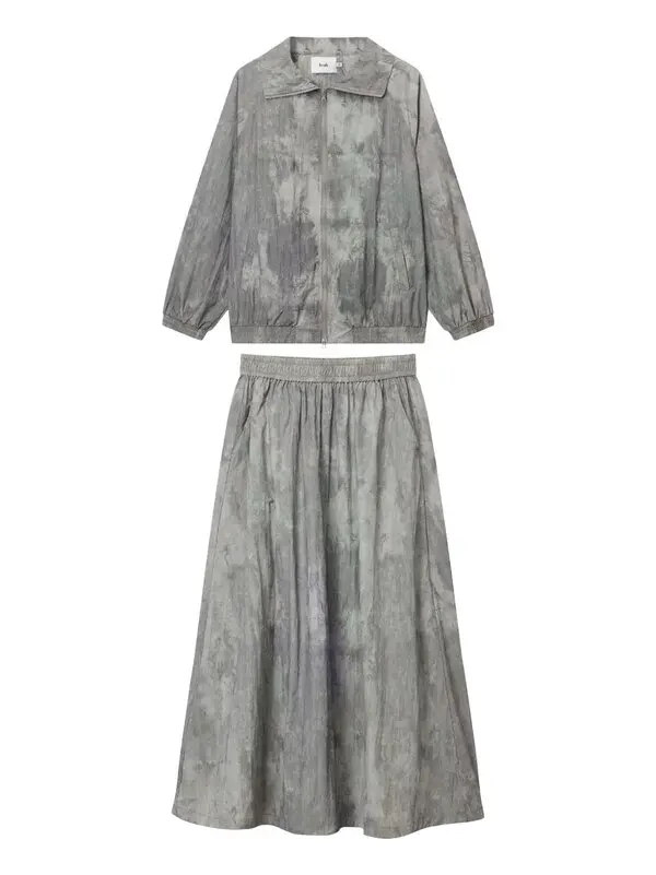 B+AB Distressed-finish A-line Skirt - Grey