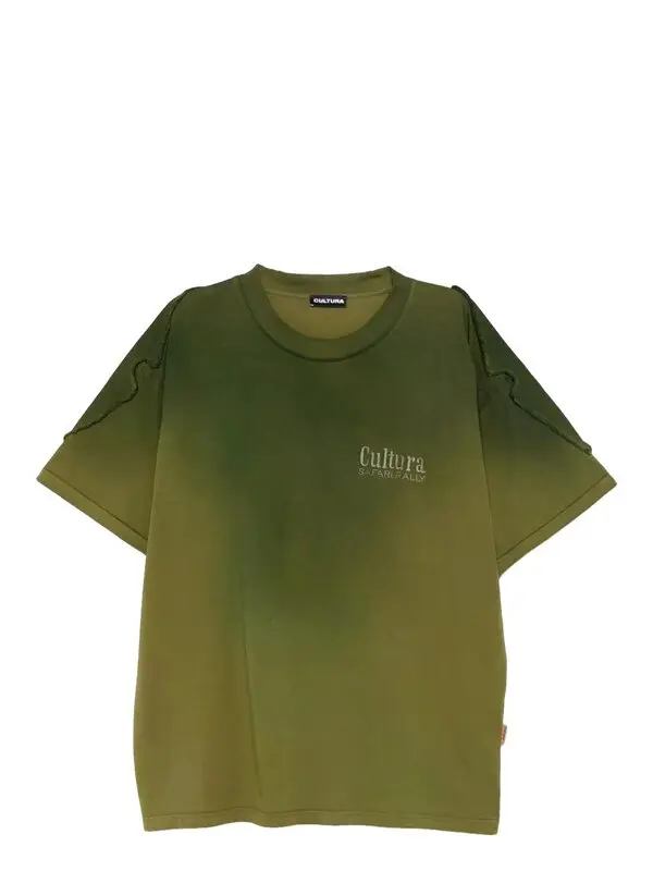 CULTURA Embroidered-logo T-shirt - Green