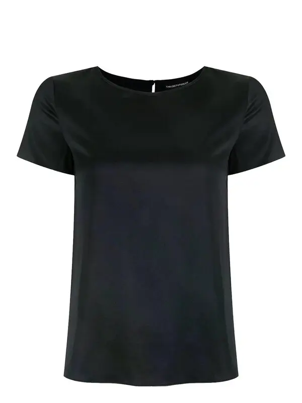 Emporio Armani Stretch-silk Blouse - Blue