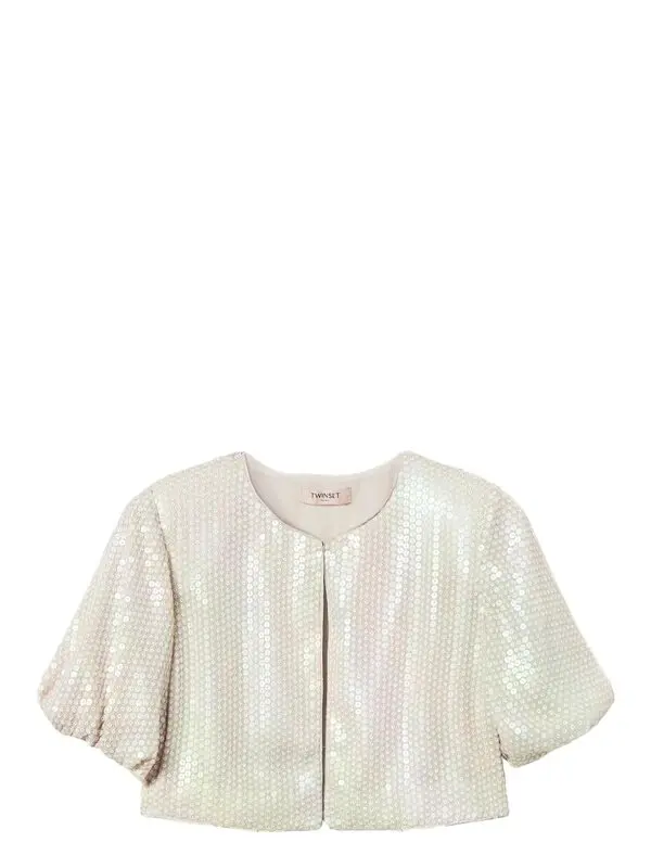 TWINSET Woven Shrug Wrap - Neutrals