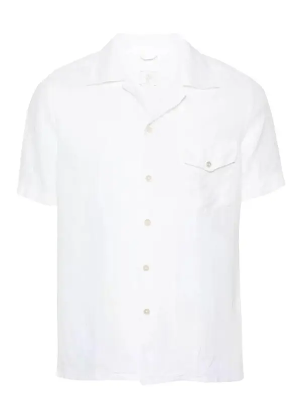 Eleventy Short-sleeve Linen Shirt - White