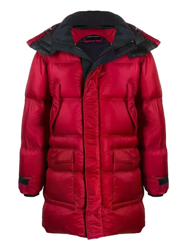 Emporio Armani Quilted Down Parka - Red