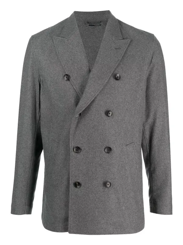 LARDINI Double-breasted Cashmere Jacket - Grey