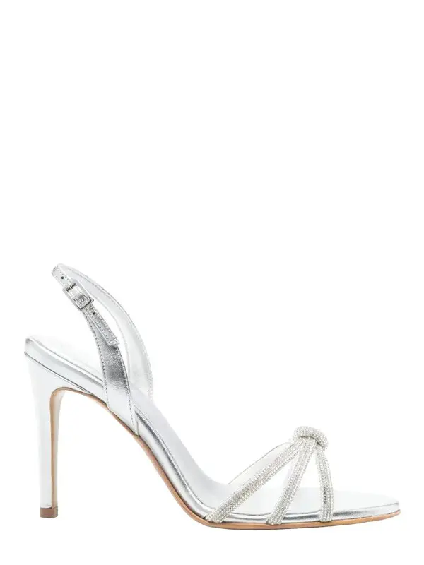 GINISSIMA 95mm Daisy Embellished Slingback Sandals - Silver