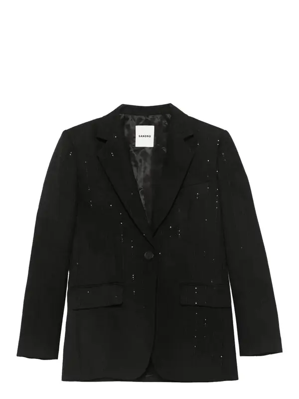 Sandro Sequin-embellished Striped Blazer - Black