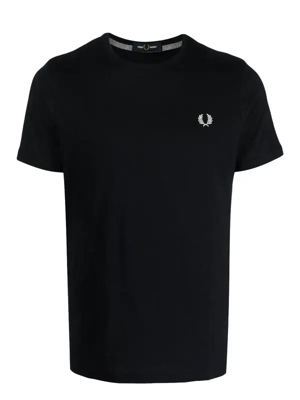 Fred Perry Logo-embroidered Cotton T-shirt - Blue