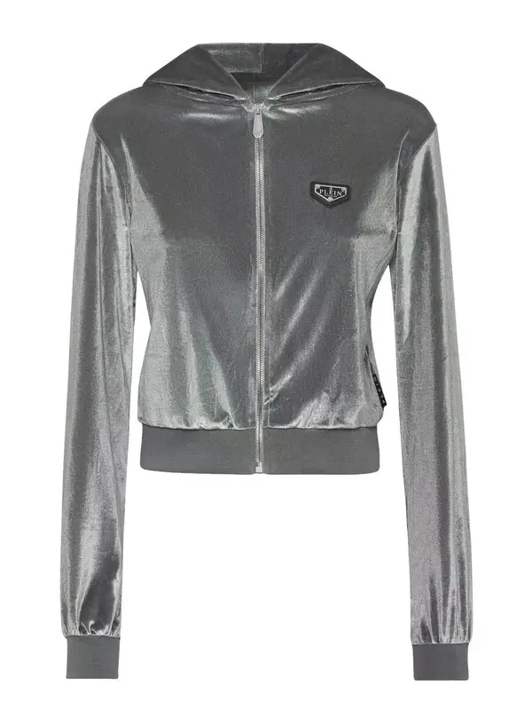 Philipp Plein Strass Skull Hoodie - Grey