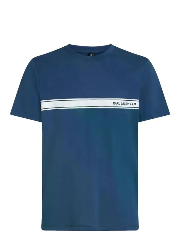 Karl Lagerfeld Elongated-logo Beach T-shirt - Blue