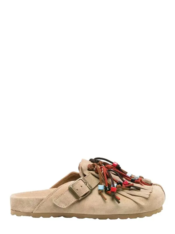 SCAROSSO Gea Bead-detail Mules - Neutrals