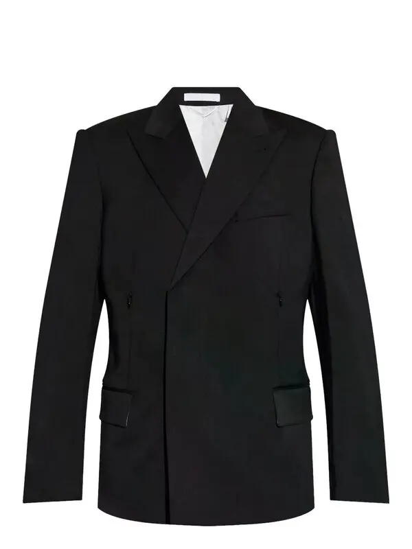 Helmut Lang Boxy Virgin Wool Blazer - Black