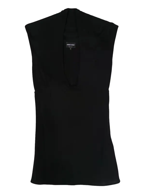 Giorgio Armani Jersey Short-sleeved Top - Black