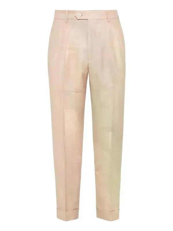 Brunello Cucinelli Prince Of Wales-check Trousers - Neutrals