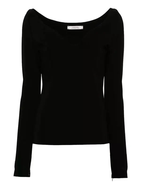 Dorothee Schumacher Structured V-neck Top - Black