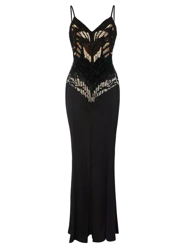 TEMPERLEY LONDON Atlas Strappy Maxi Dress - Black