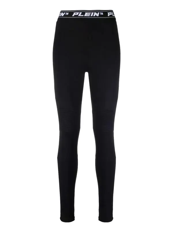 Philipp Plein Logo-waistband Leggings - Black