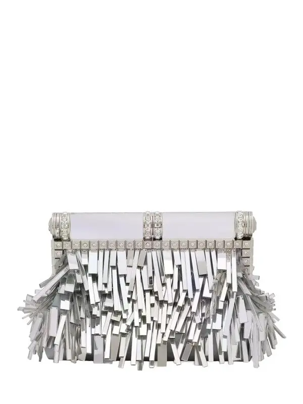 Dolce & Gabbana Fringed Mordore Clutch - Silver