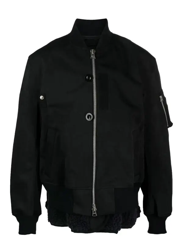 Sacai Layered Band-collar Bomber Jacket - Black