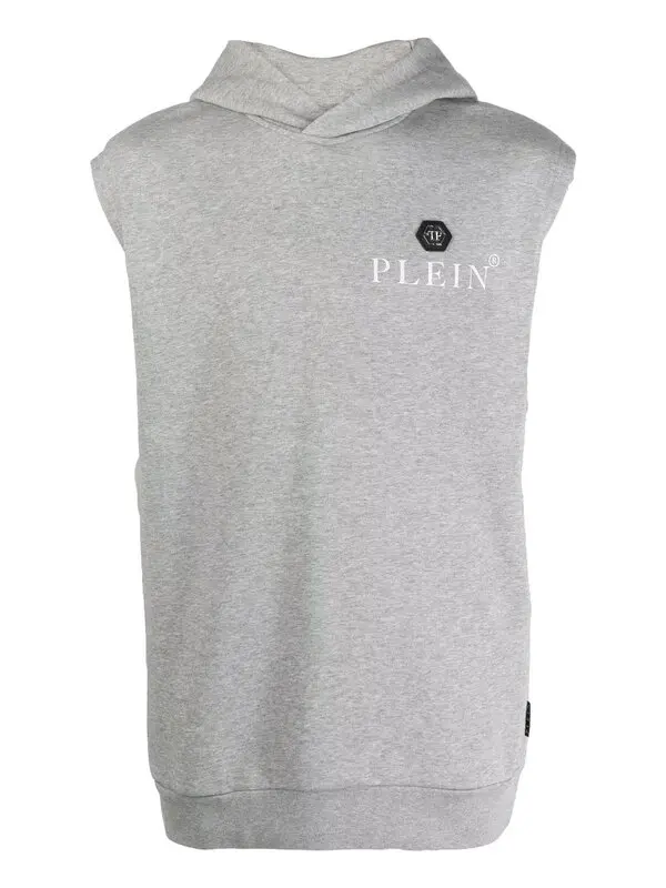 Philipp Plein Hexagon Sleeveless Hoodie - Grey