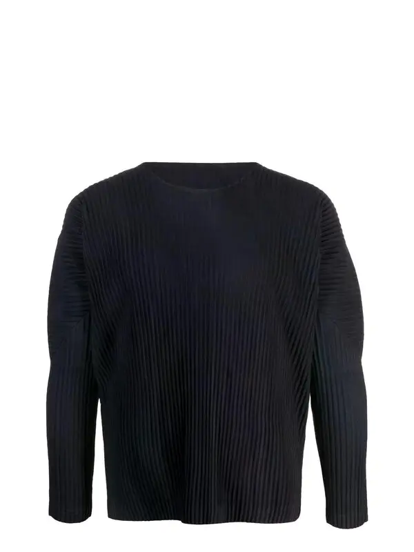 Issey Miyake Plissé-effect Long-sleeve T-shirt - Blue