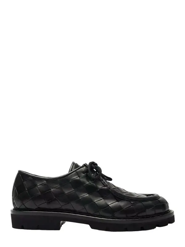 SCAROSSO Damiano Leather Derby Shoes - Black