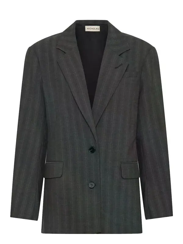 NICHOLAS Nadia Pinstripe Blazer - Grey