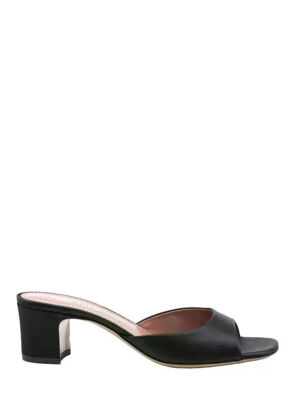 Paris Texas Satin Sandals - Black